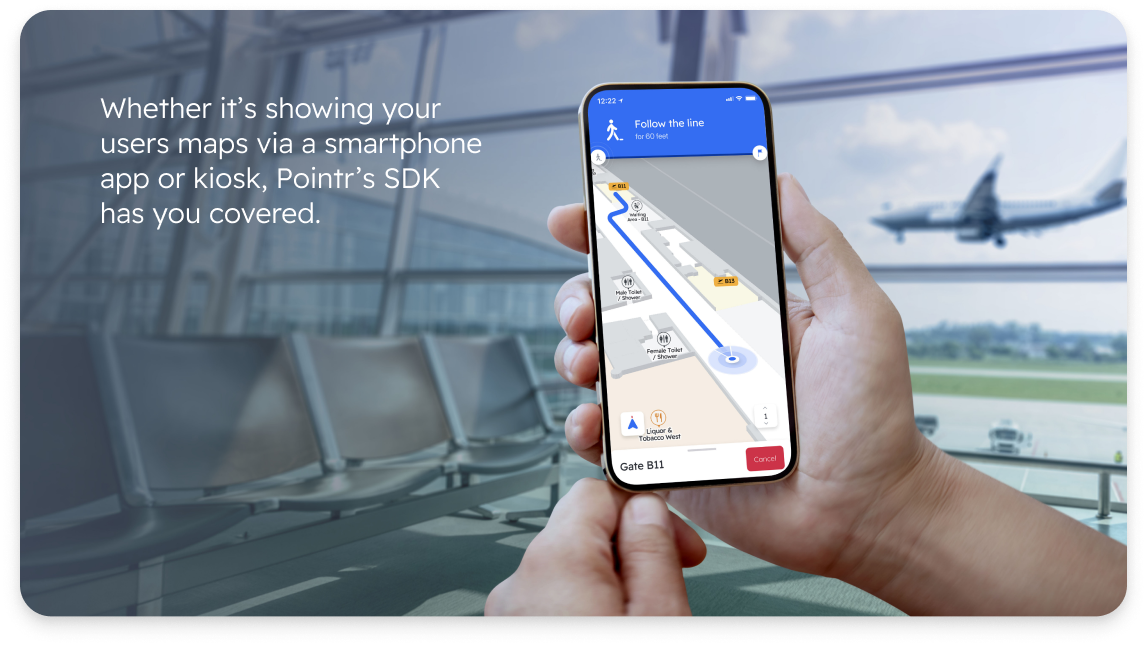 Indoor Navigation & Maps for Airports | Pointr Deep Location®